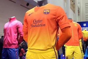 New Barcelona Kit 2012-2013- Nike Barcelona Home and Away Orange Strips ...
