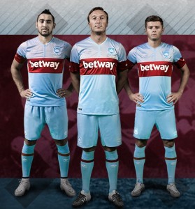 Blue West Ham Away Kit 2015-16 WHUFC Alternate Shirt 15-16 | Football ...