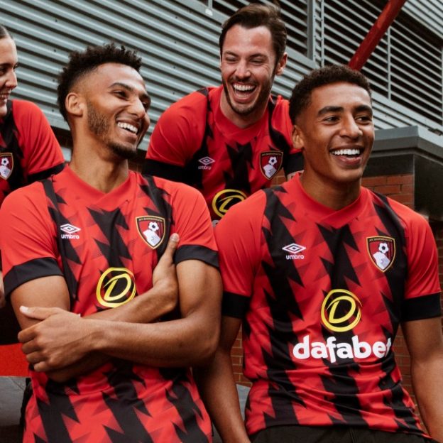New AFCB Zigzag Shirt 2022-23 | Umbro Bournemouth Home Kit with Dafabet ...