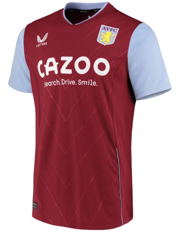 New Aston Villa Jersey 2022-23 | Castore AVFC Home Kit with Chevron ...