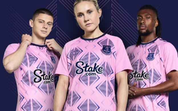New Everton Away Kit 2022-2023 | Hummel unveil pink & blue shirt ...