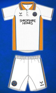 White New Shrewsbury Town Away Kit 2024-25 & Green Salop Third Shirt 24 ...